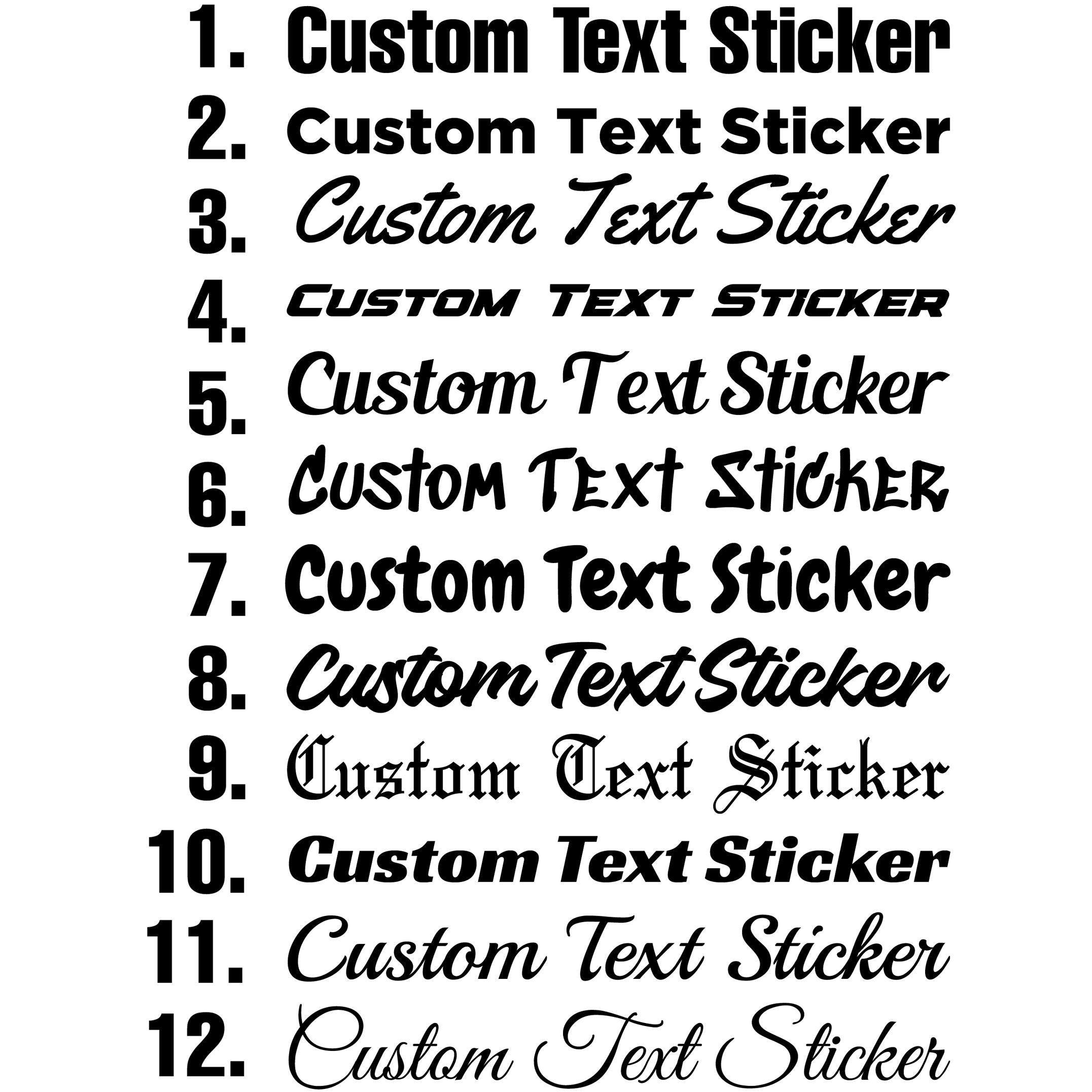 Custom Text Stickers | Vinyl Decals | 200+ Fonts – Buy Custom Things